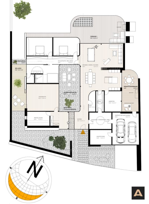 Atriumhaus moderne Architektur / AVANTECTURE